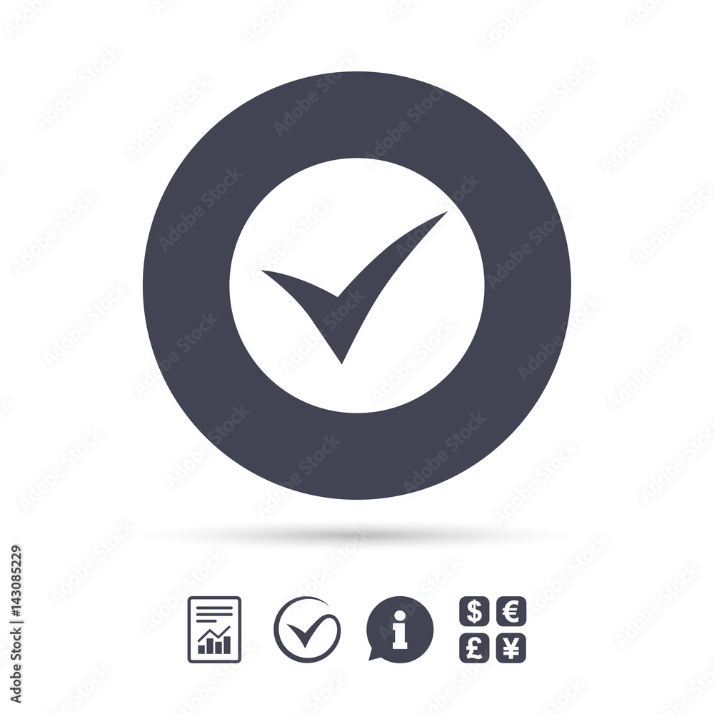 Check sign icon. Yes symbol. vector de Stock | Adobe Stock