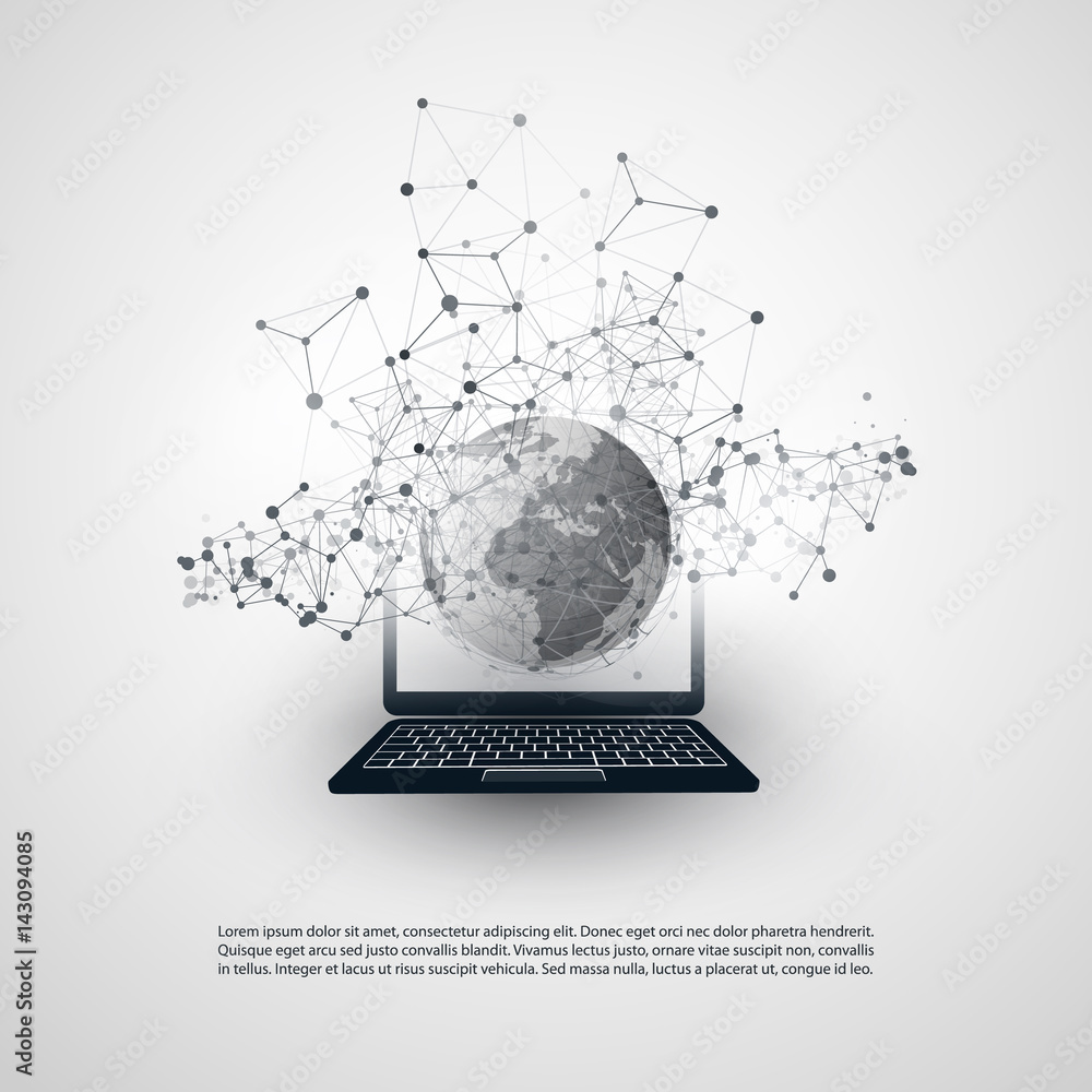 Abstract Cloud Computing and Global Network Connections Concept Design ...