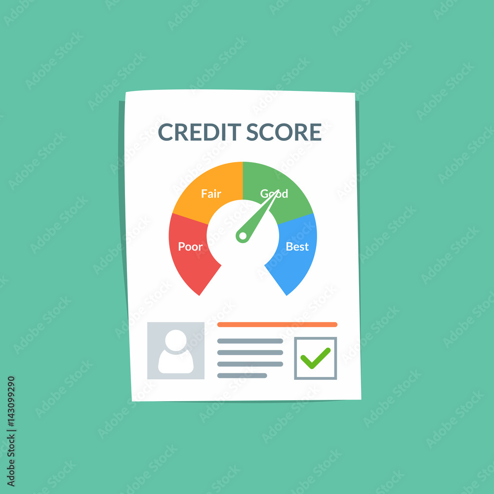 Credit score document vector concept. Personal credit history of the ...