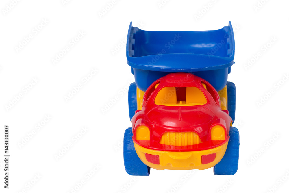 plastic children's toy car, front view, copy space is available Stock ...