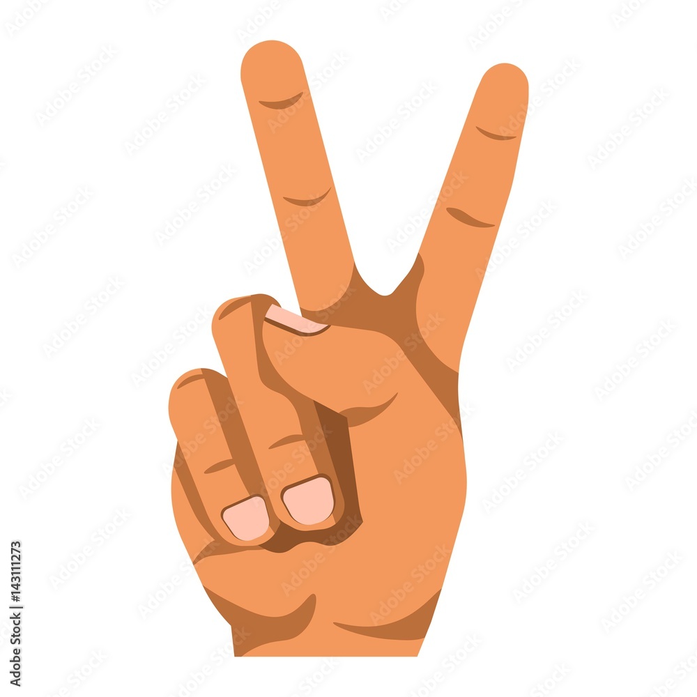 Peace or V shape hand gesture vector flat isolated icon Stock Vector ...