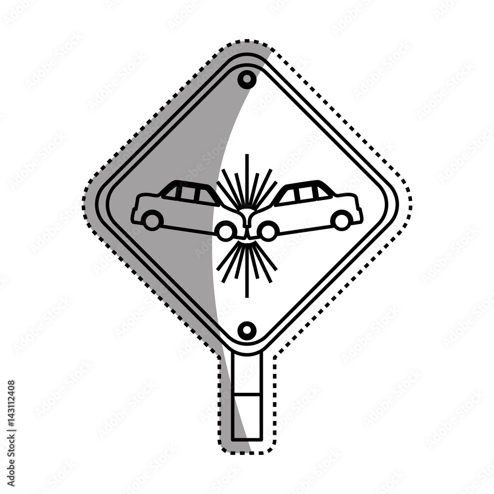 warning sign crash danger vector icon illustration Stock Vector | Adobe ...