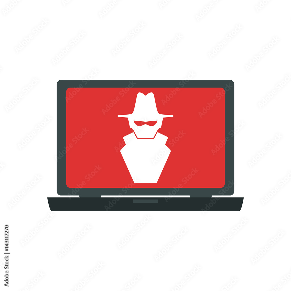 computer spyware infected vector icon illustration graphic design Stock ...