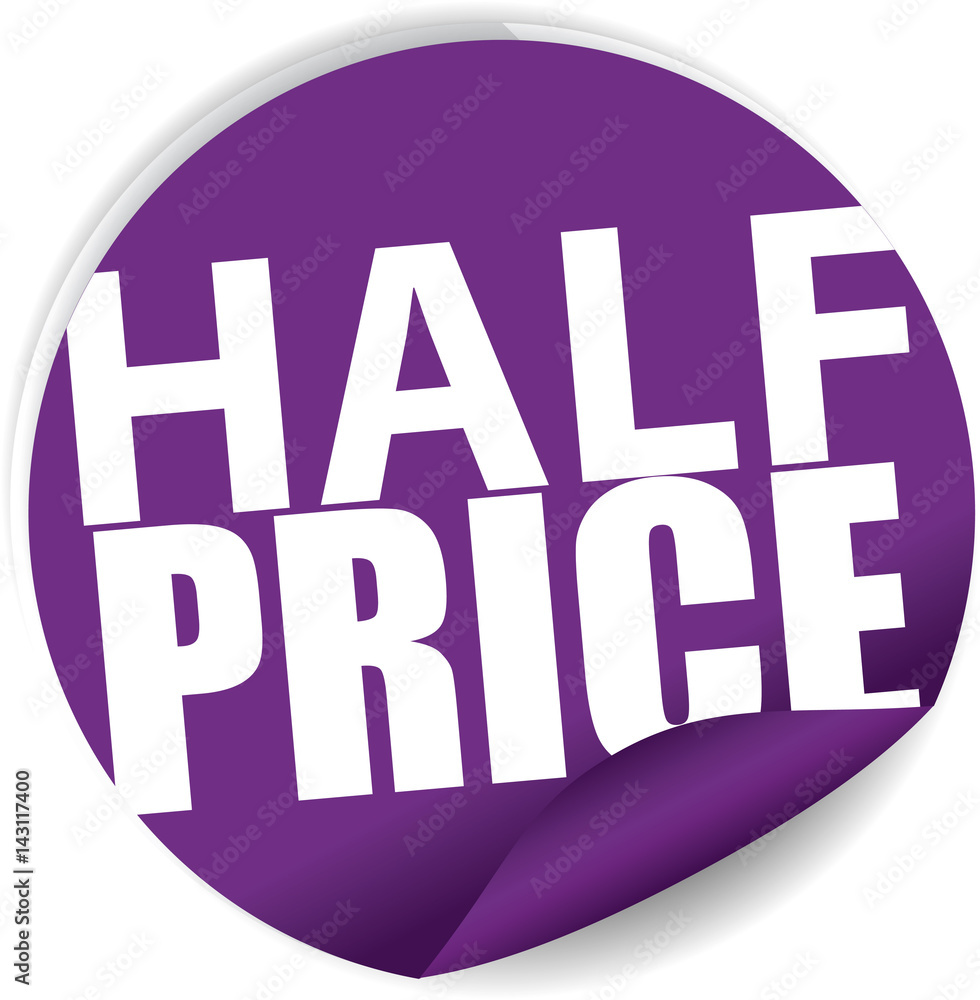 Half price purple Label, Sign, stickers and symbol. Stock Illustration ...