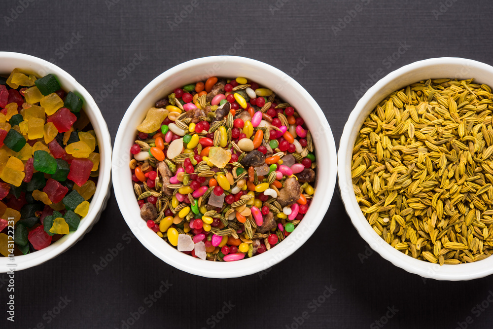 Indian traditional mouth freshener like sauf, chatpata gatagat, mixed ...