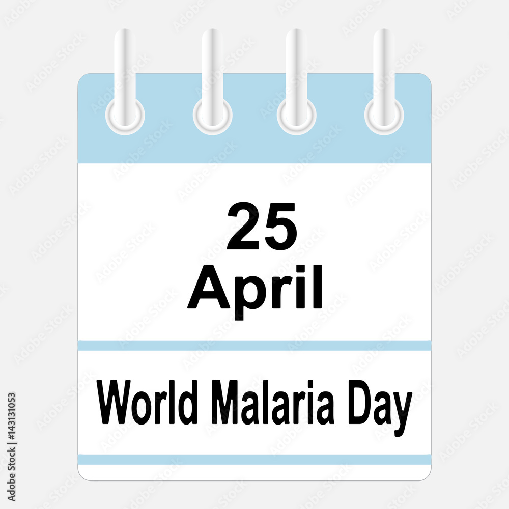 25 April World Malaria Day. Template Design concept Calendar style ...
