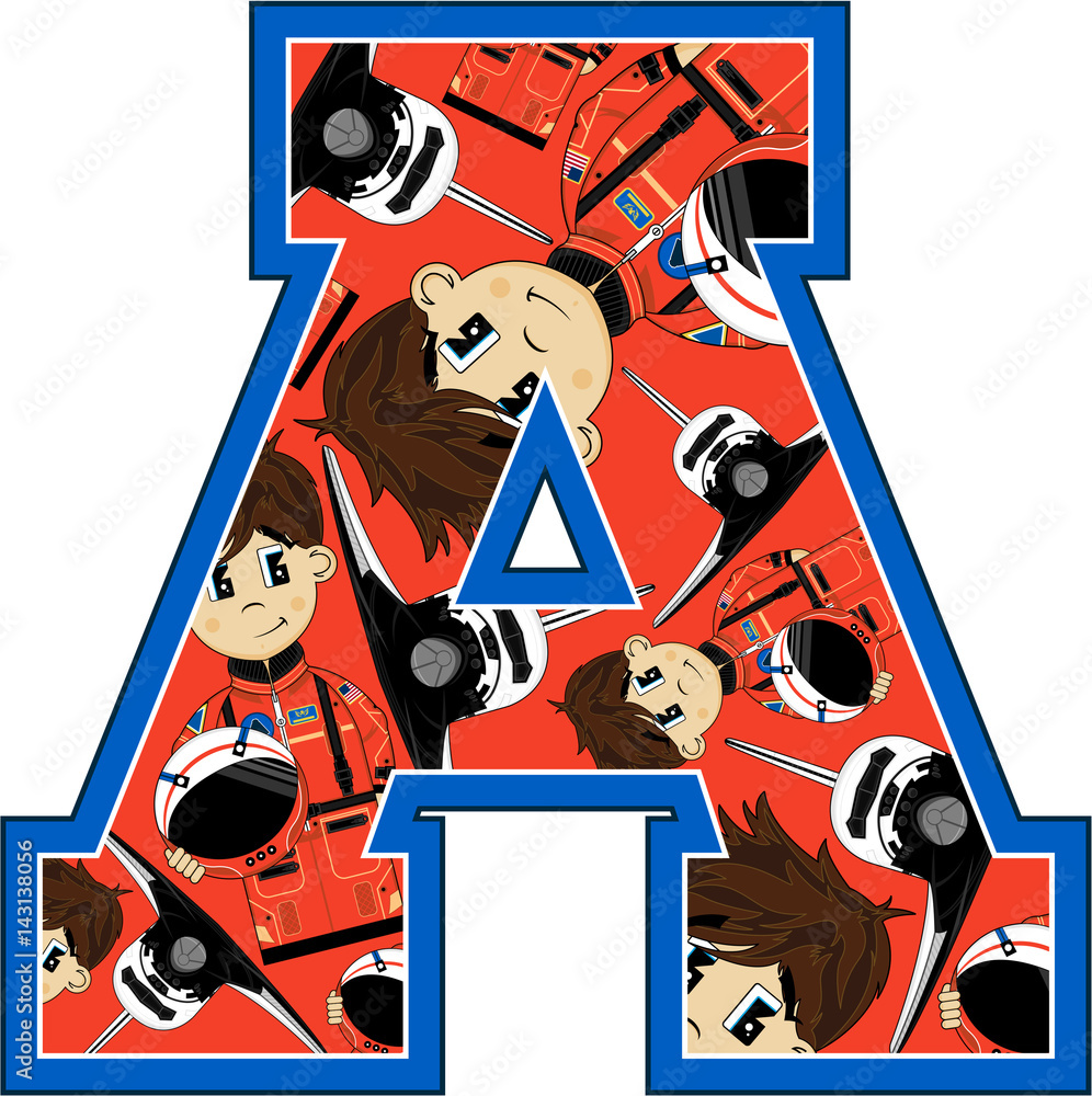A is for Astronaut Alphabet Learning Illustration Stock Vector | Adobe ...