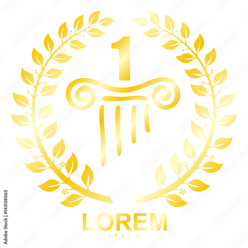 Vector olympic emblem in the Greek style wreath of ears and and ...