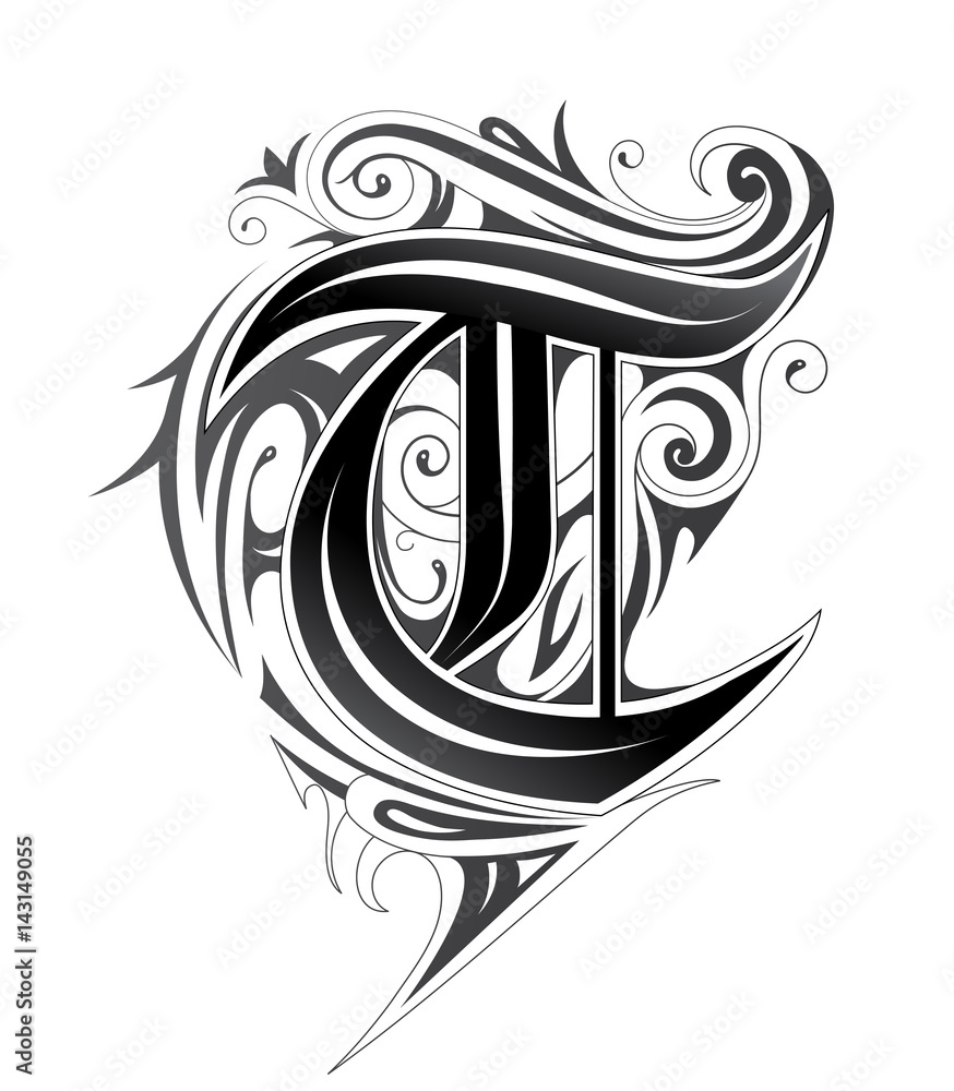 Elegant letter font T Stock Vector | Adobe Stock