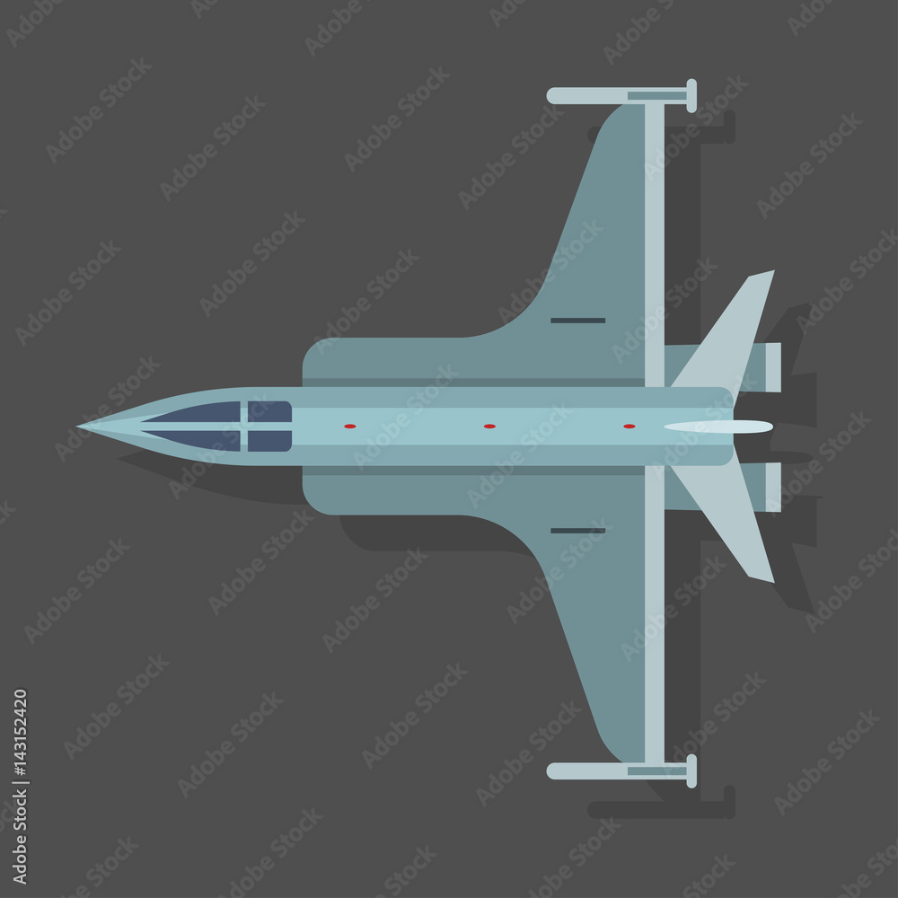Vector mig airplane illustration plane top view and aircraft ...