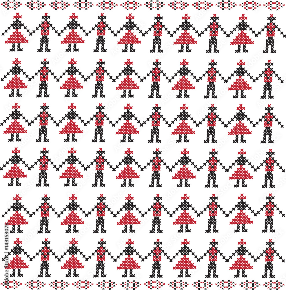 Vector seamless traditional Romanian folk pattern Stock Vector | Adobe ...