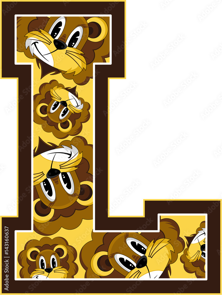 L is for Lion Alphabet Learning Illustration Stock Vector | Adobe Stock