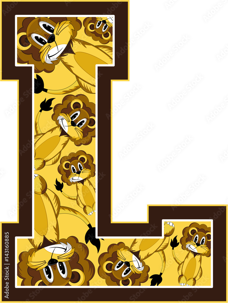 L is for Lion Alphabet Learning Illustration Stock Vector | Adobe Stock