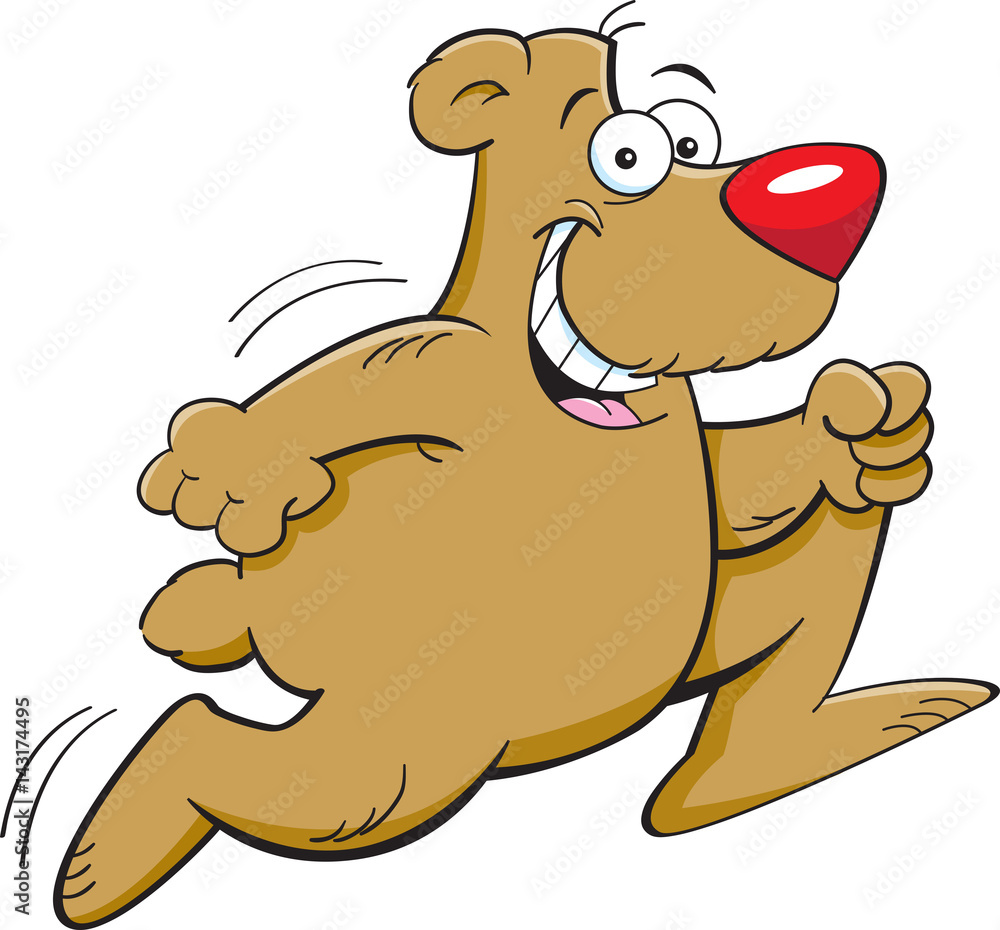Cartoon illustration of a running bear. Stock Vector | Adobe Stock