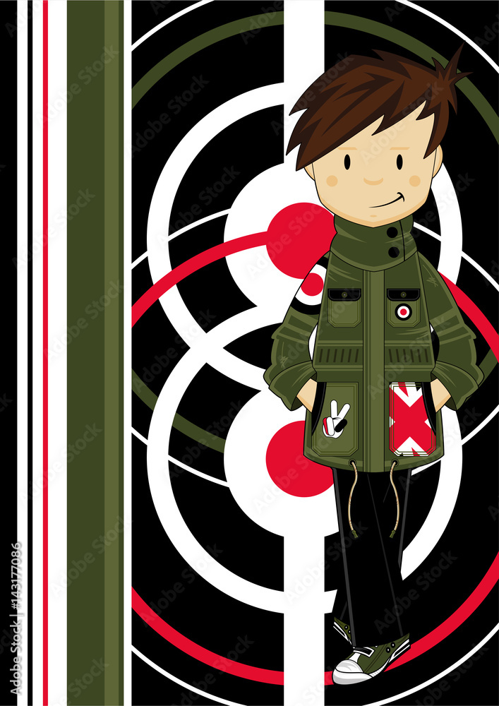 Cartoon Retro Mod Boy Character Stock Vector | Adobe Stock