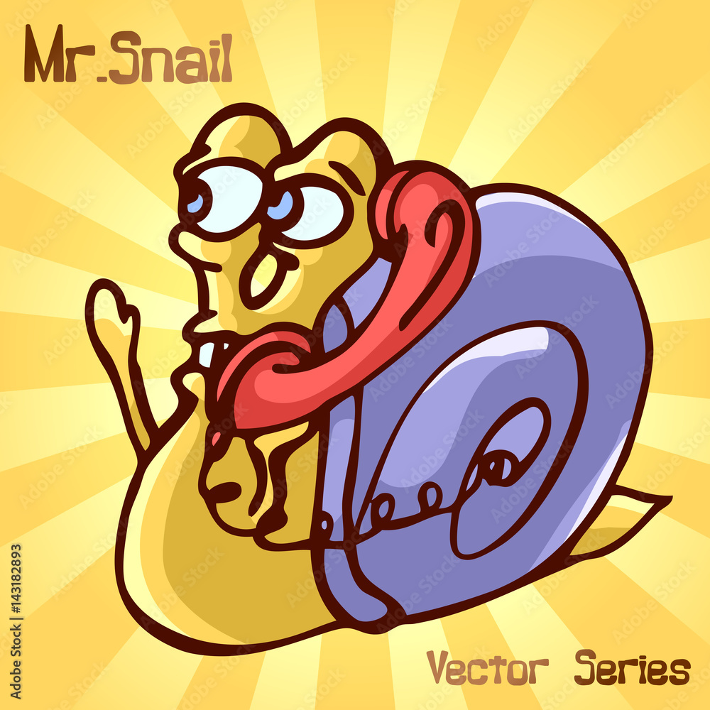 Mr. Snail with phone. vector illustration Stock Vector | Adobe Stock