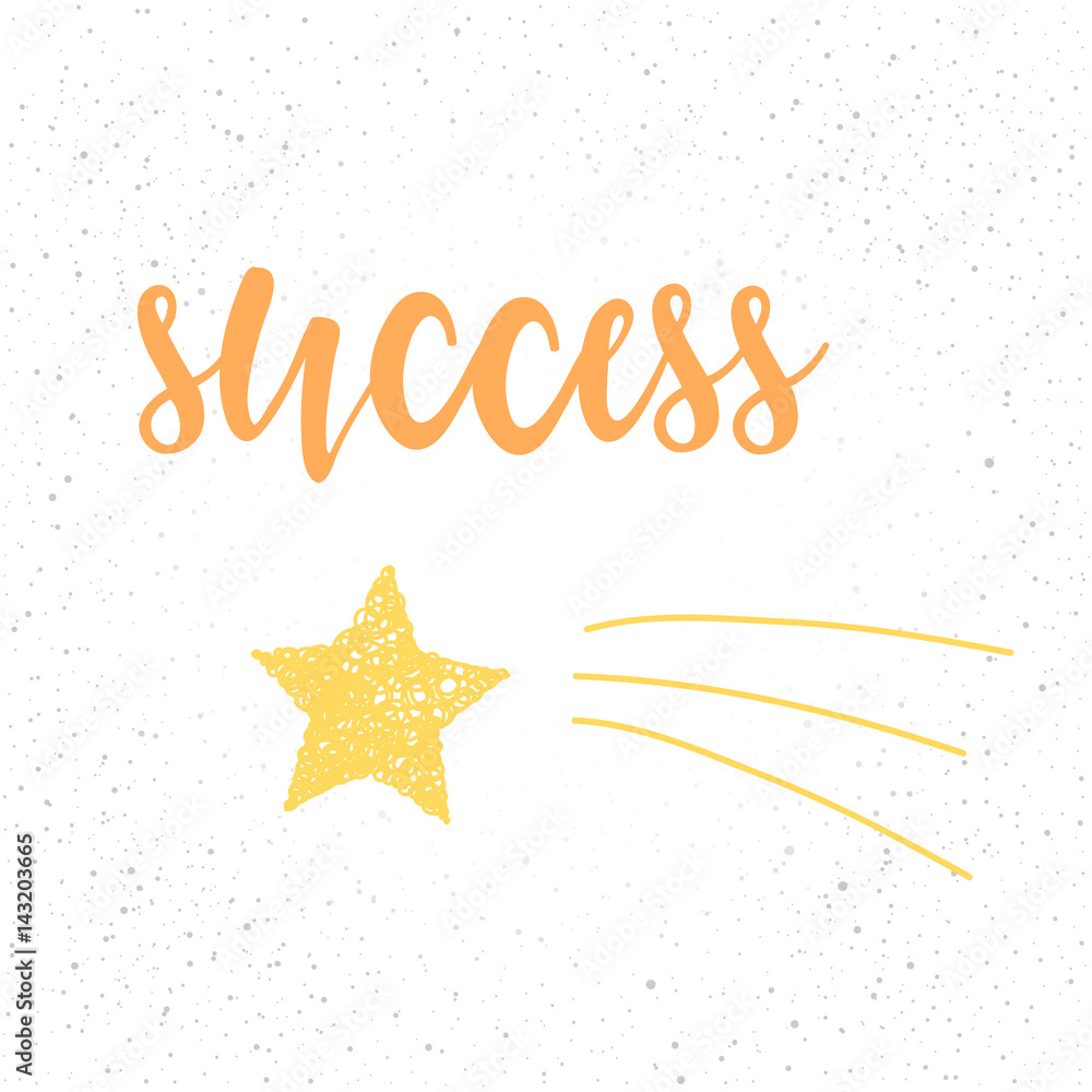Handwritten lettering. Doodle handmade success story quote, hand drawn ...