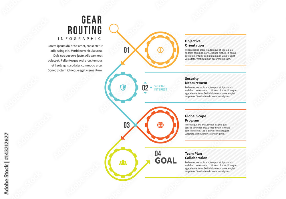Gear Loop Infographic 3 Stock Template | Adobe Stock