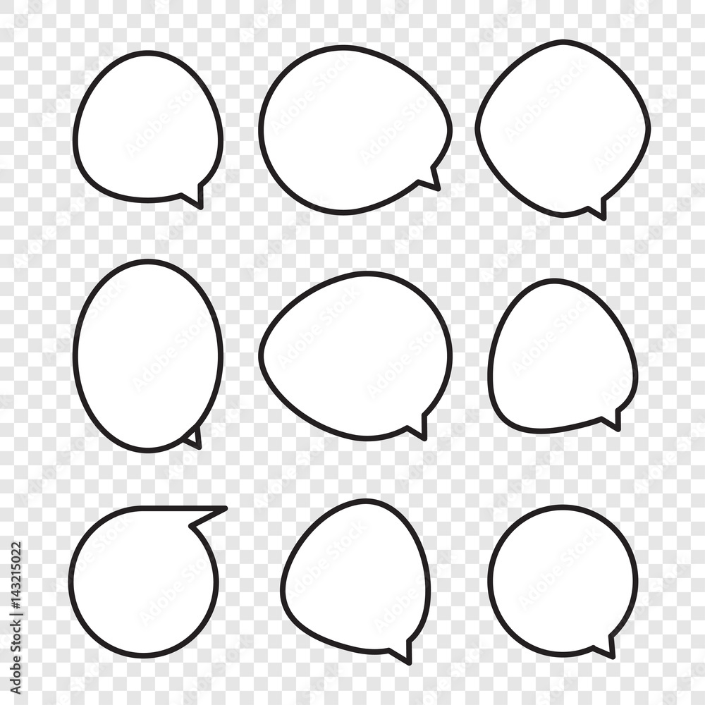 Set of rounded comic speech bubbles. Collection isolated vector image ...