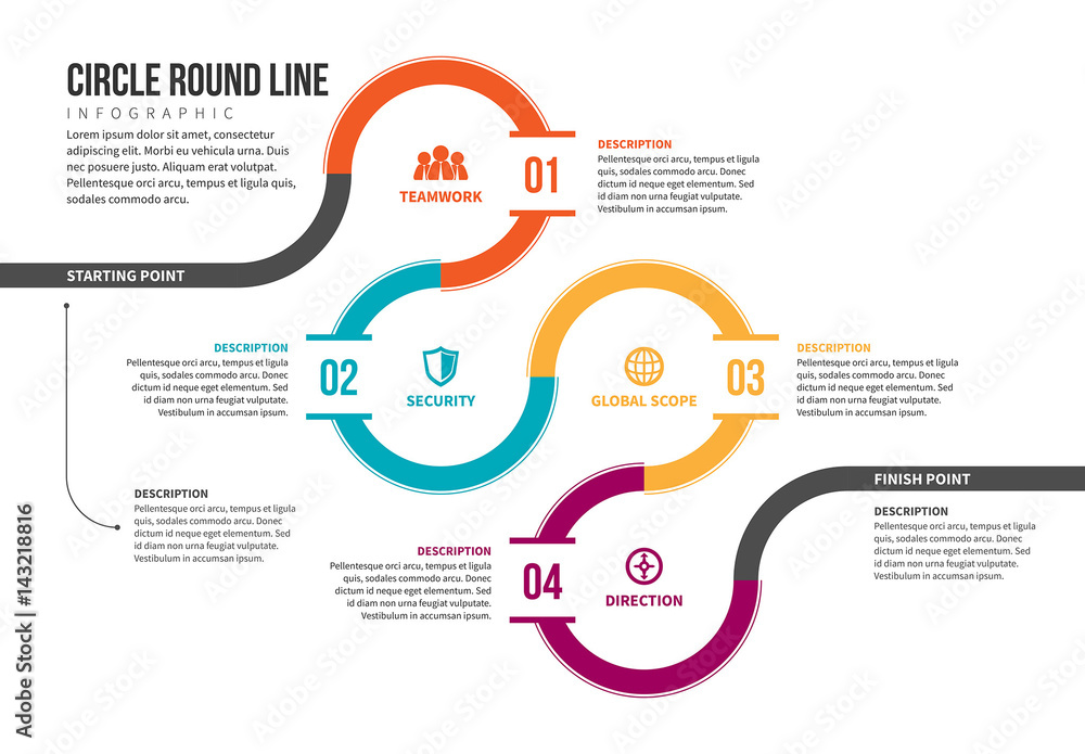 Looped Line Infographic 1 Stock Template | Adobe Stock