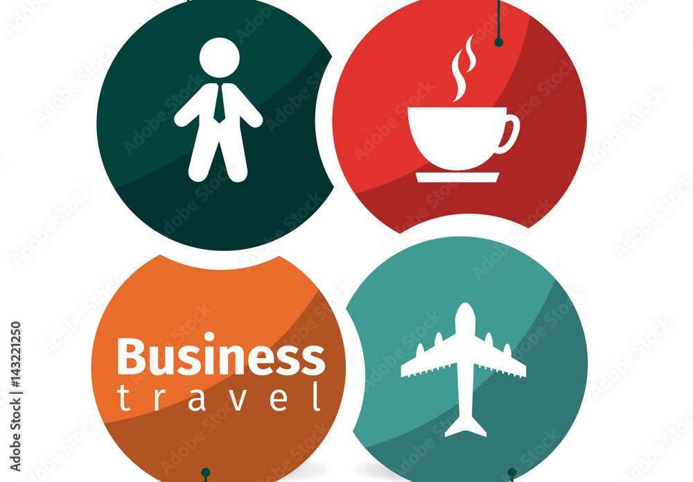 Multipurpose Four Section Circular Infographic with Business and Travel ...