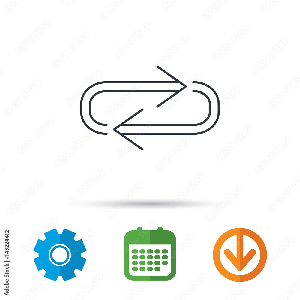 Repeat icon. Full rotation sign. Reload, refresh loop symbol. Calendar ...
