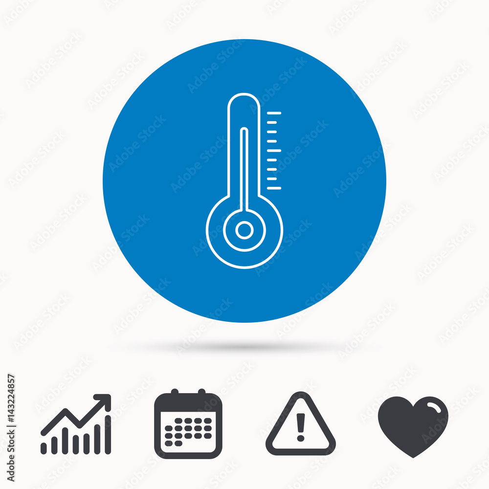 Thermometer icon. Weather temperature sign. Meteorology symbol ...