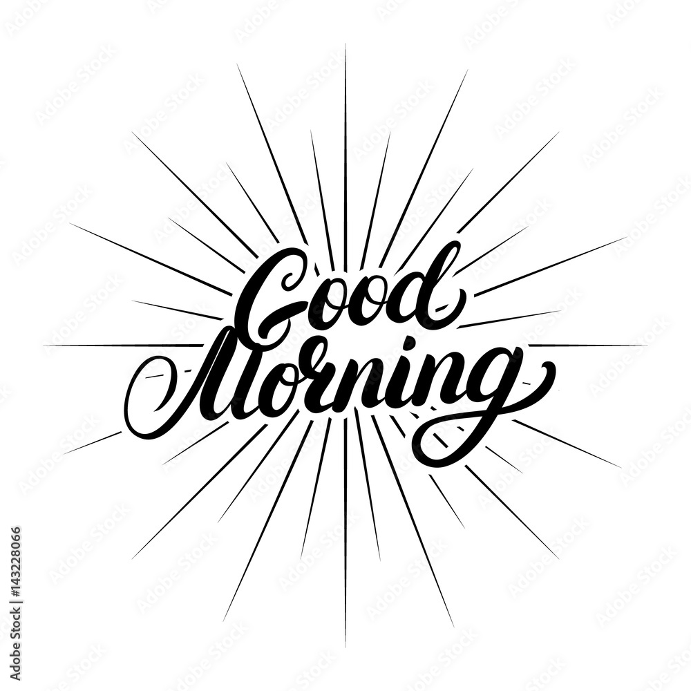 Good Morning hand written lettering. Stock Vector | Adobe Stock