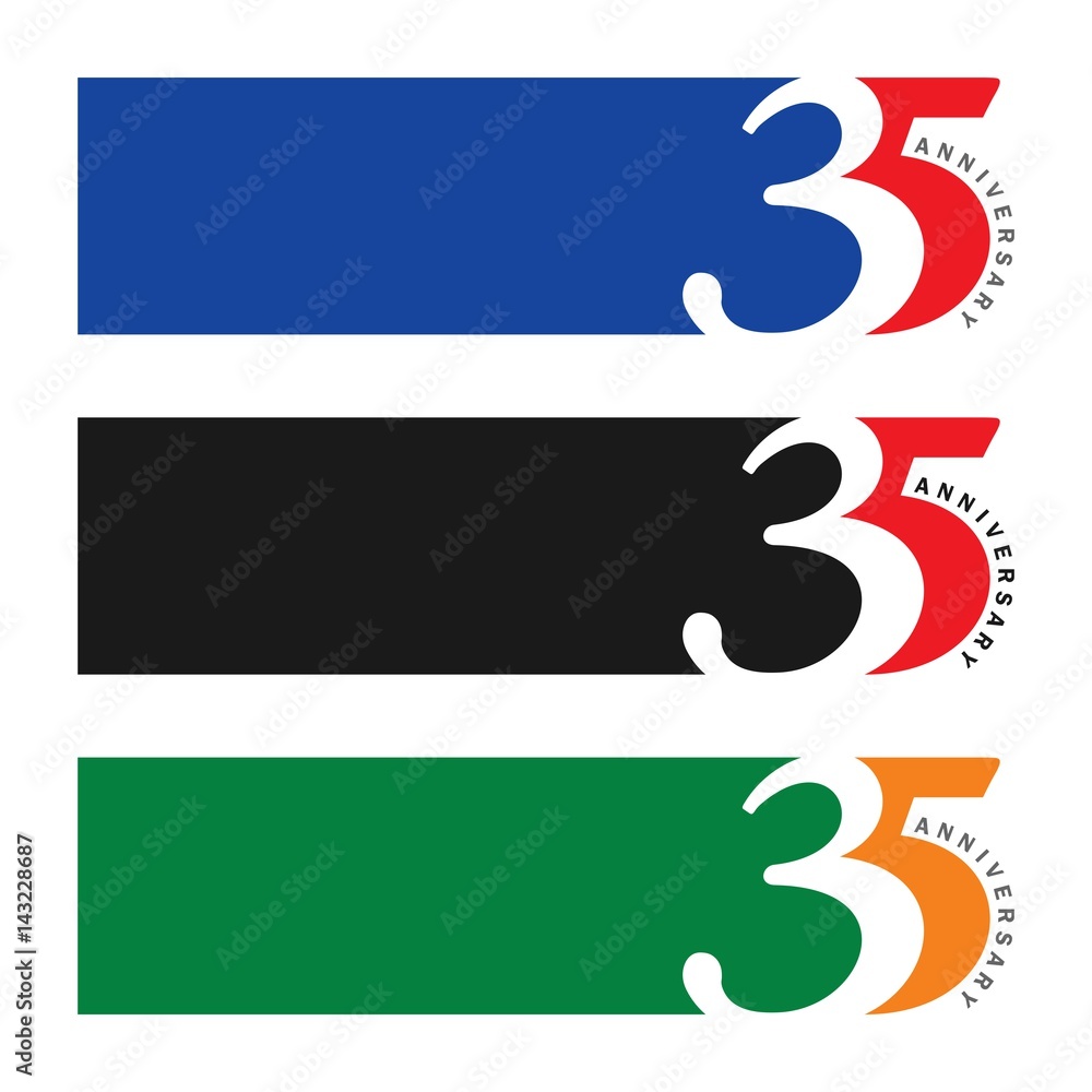35 or thirty five logo vector. Stock Vector | Adobe Stock