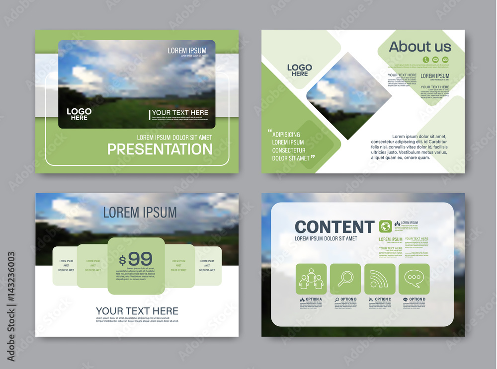 Set of presentation layout design template for powerpoint. Annual ...