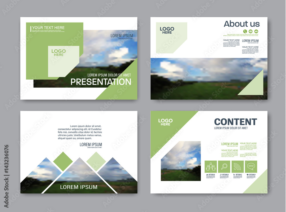Set of presentation layout design template for powerpoint. Annual ...