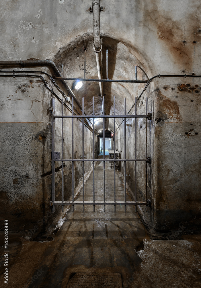 Iron bars in an abandoned military bunker Stock Photo | Adobe Stock