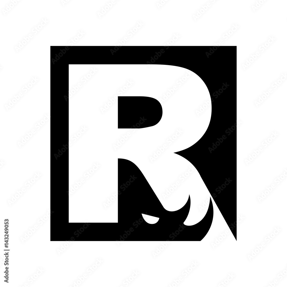 rhino logo vector. letter R logo vector. Stock Vector | Adobe Stock