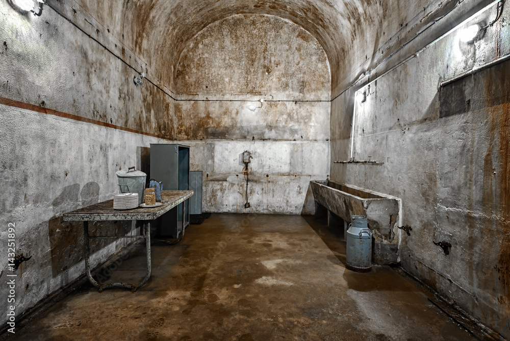 old kitchen in an abandoned military bunker Stock Photo | Adobe Stock