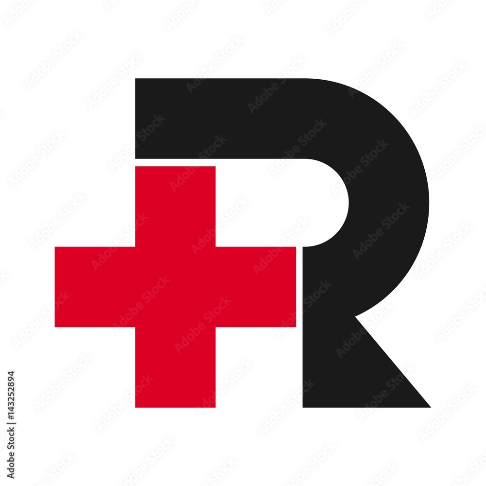 letter r logo vector. medical logo vector. Stock Vector | Adobe Stock