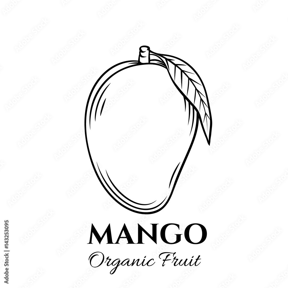 Hand drawn mango icon. Stock Vector | Adobe Stock