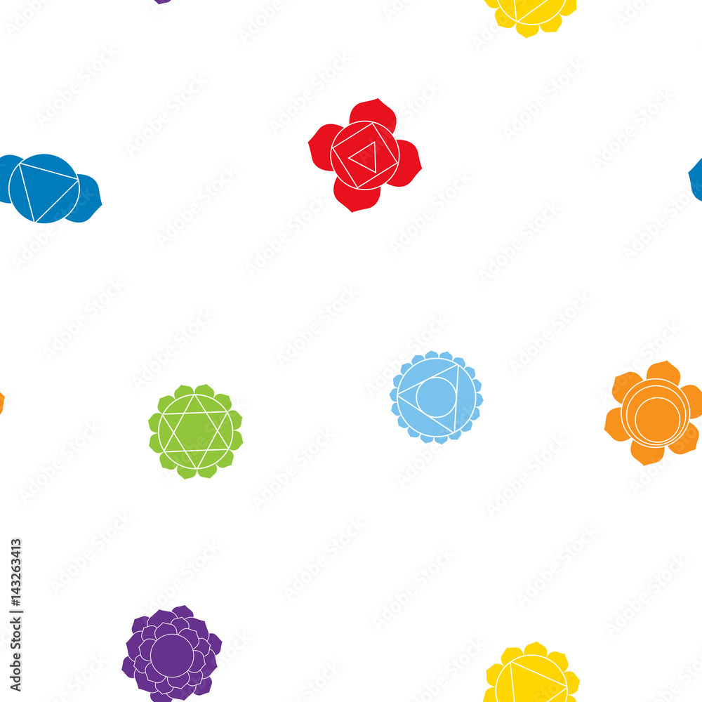 seamless pattern with signs and names of chakras in Sanskrit for your ...