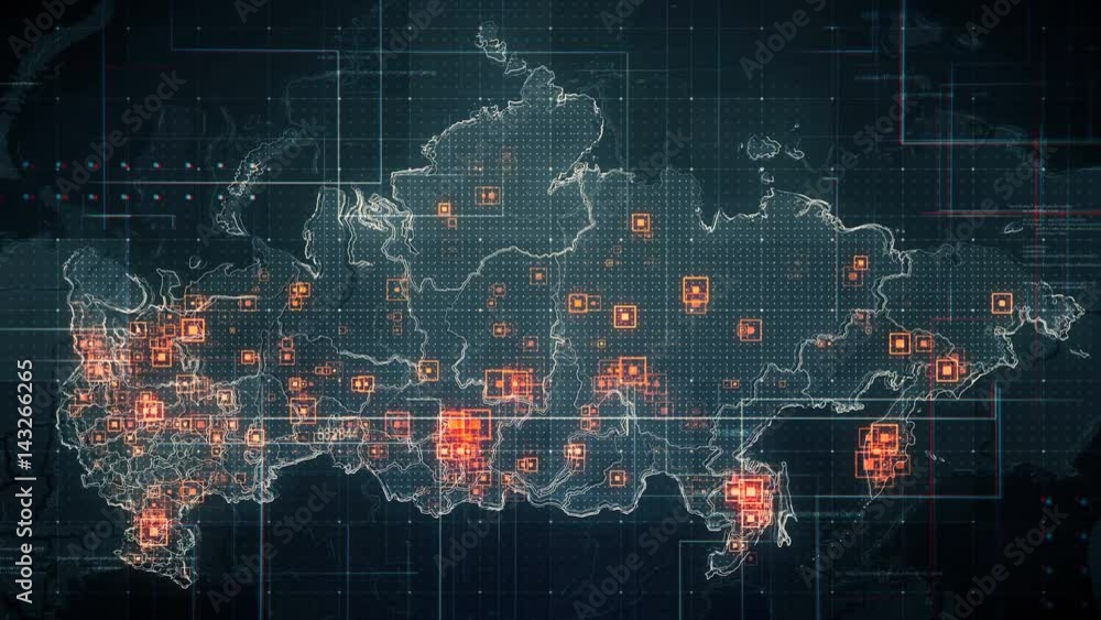 Black Russia Map with Lines Rollback Camera. Black Russia map with ...