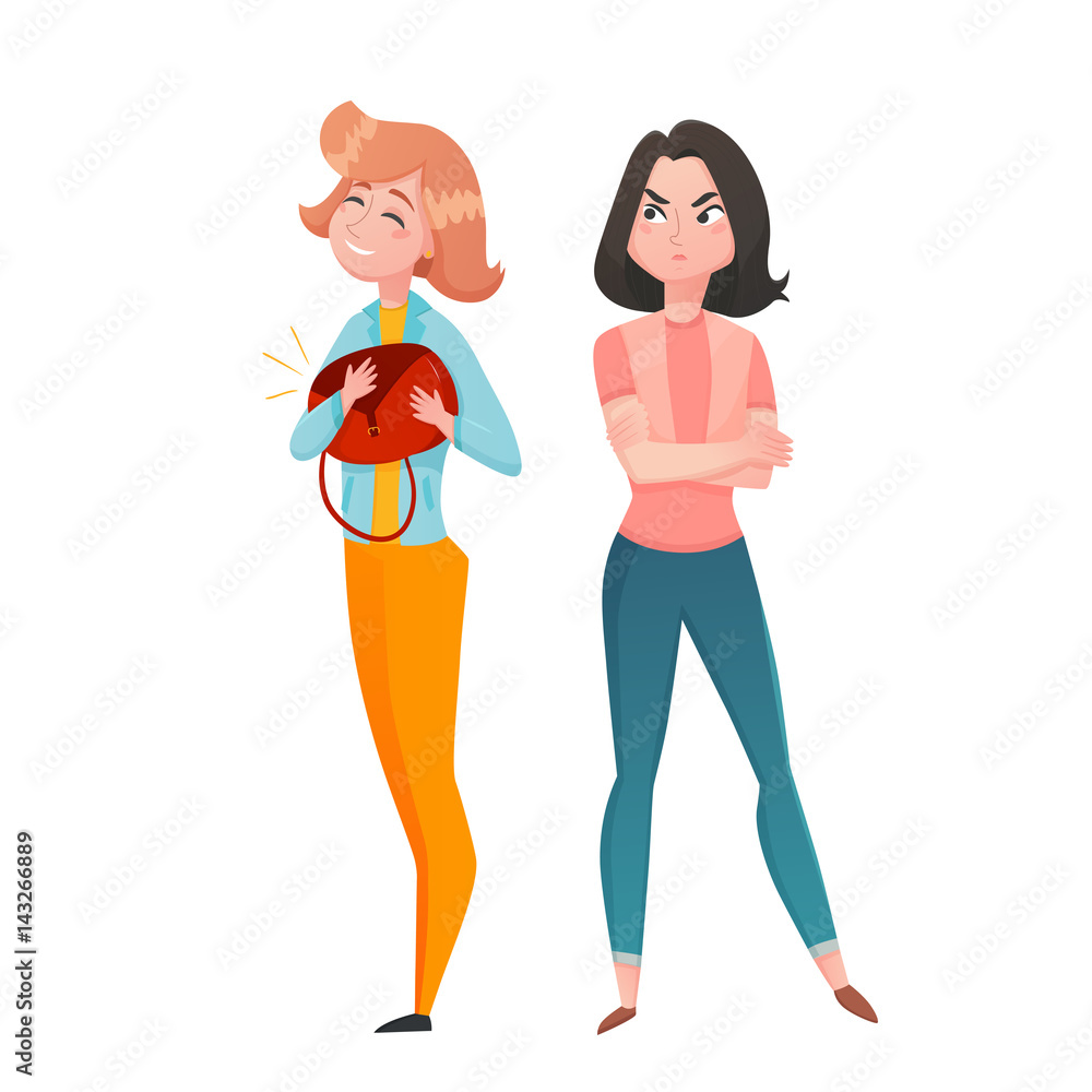 Jealous Cartoon Character