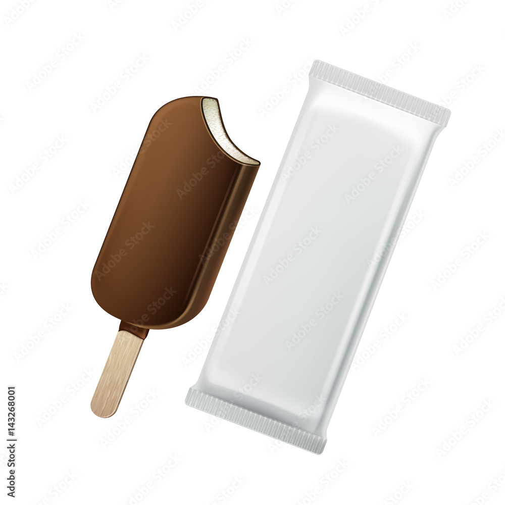Vecteur Stock Vector Classic Popsicle Choc-ice Lollipop Ice Cream in ...