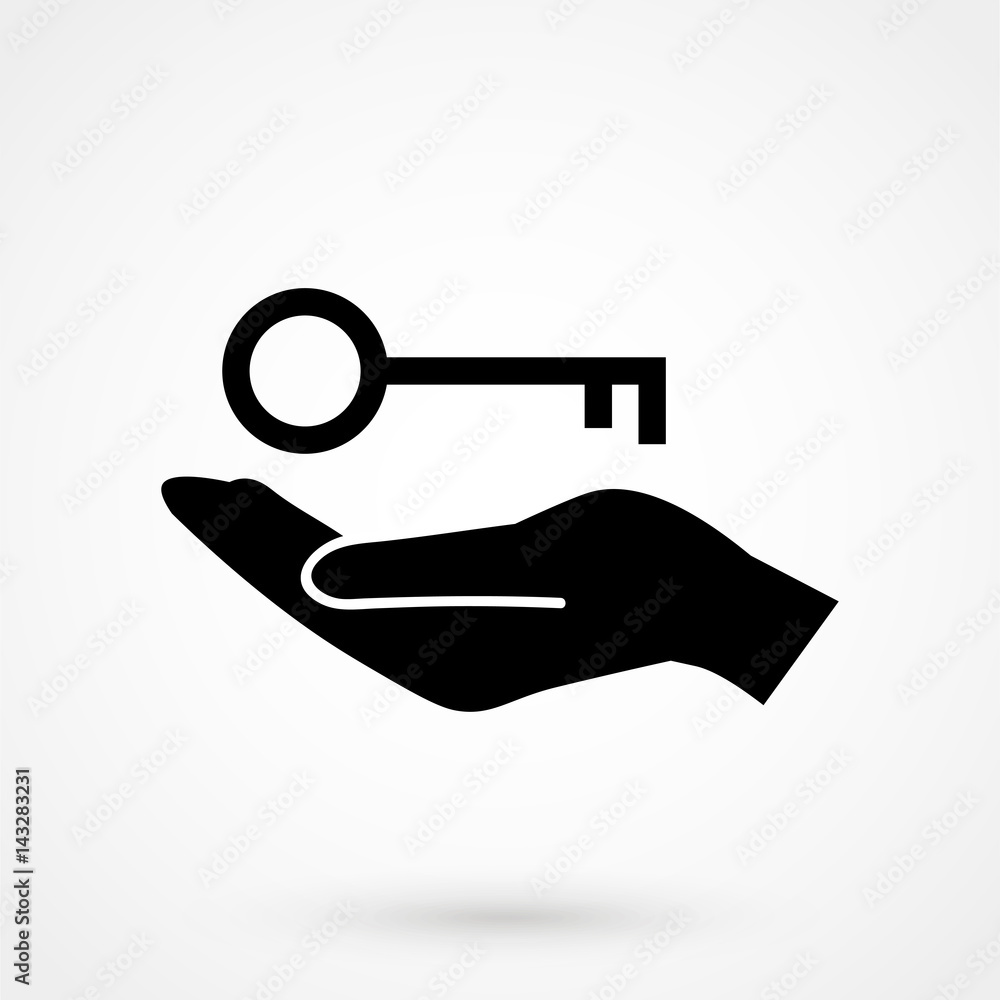 hand with keys icon on the white background Stock Vector | Adobe Stock