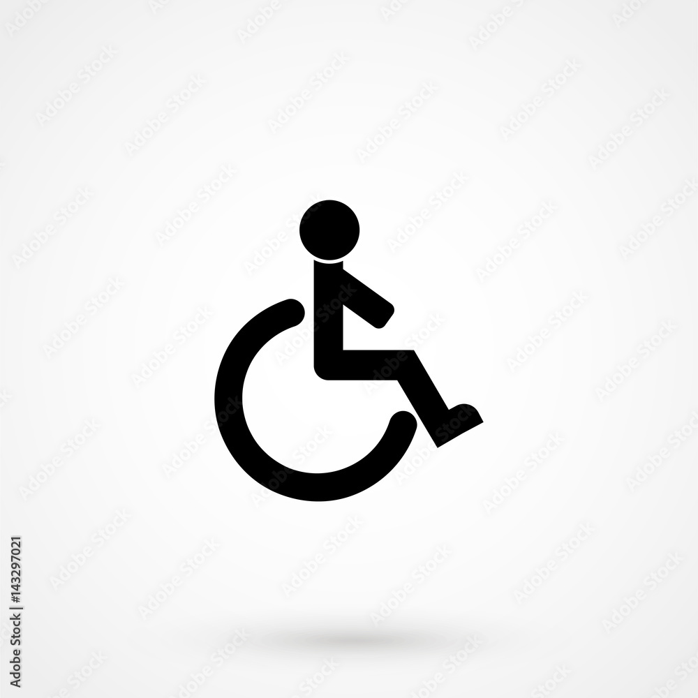 Handicap Icon in trendy flat style isolated on grey background Stock ...