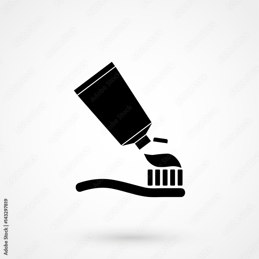 tooth brushing symbol sign and button Stock Vector | Adobe Stock