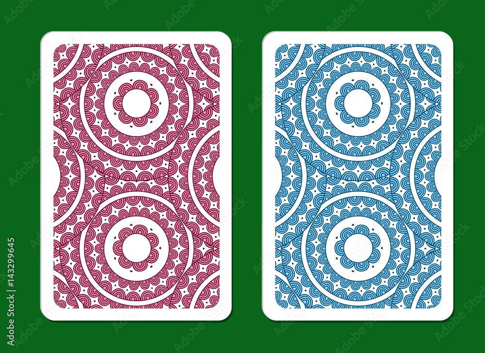 Playing card back side designs.Red and blue color card. Stock Vector ...