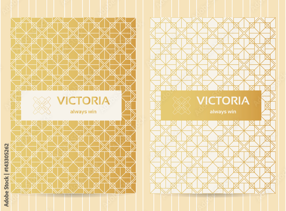 5x7 inch size cards in golden color. Vector luxury templates for ...