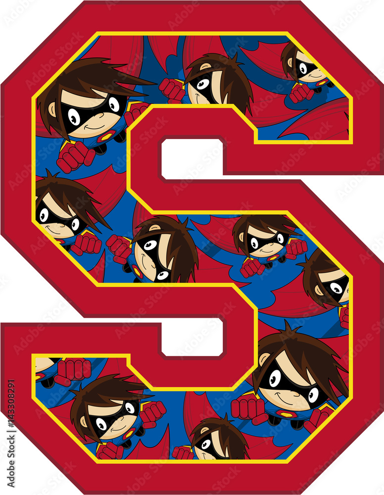 S is for Superhero Alphabet Learning Illustration Stock Vector | Adobe ...