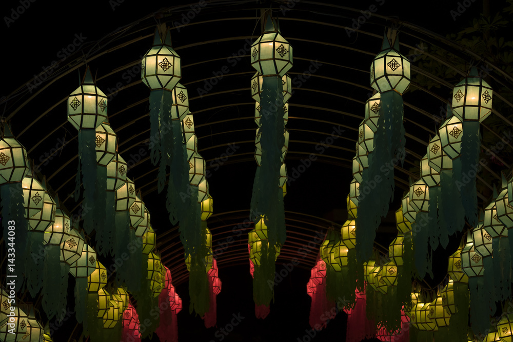 Native lantern / View of native lantern at night. Stock Photo | Adobe Stock