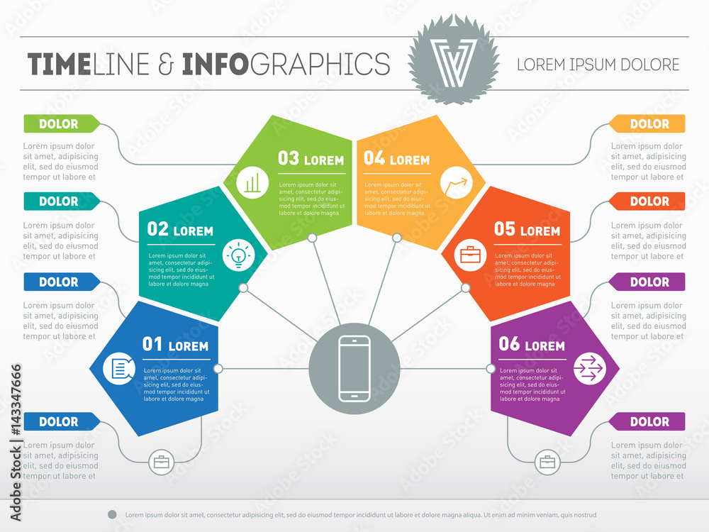 Business presentation concept with six options. Web Template of a info ...