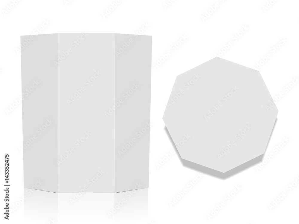 Octagonal box for your design and logo. It's easy to change colors ...