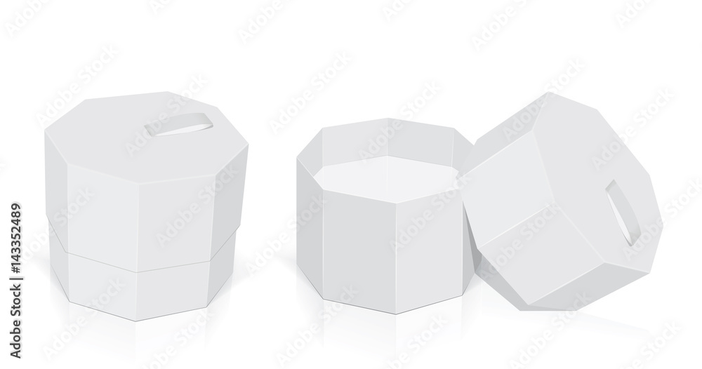 Octagonal box for your design and logo. It's easy to change colors ...